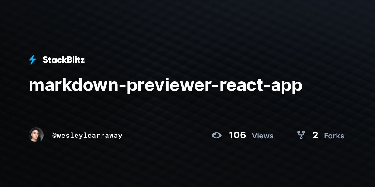 markdown-previewer-react-app - StackBlitz