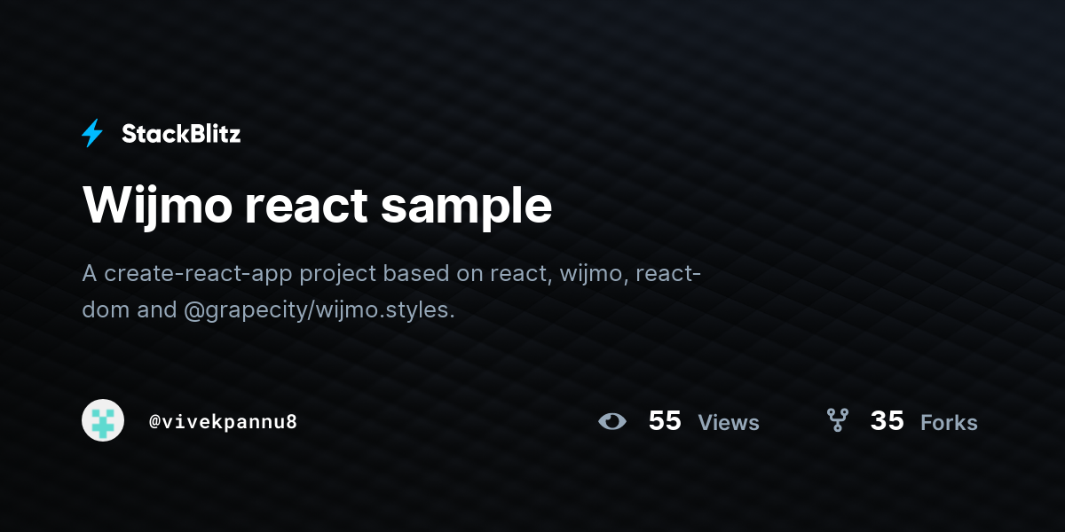 Wijmo react sample - StackBlitz