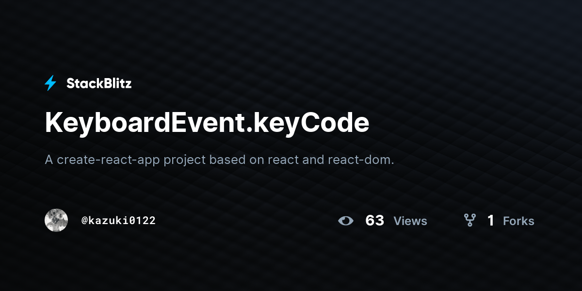 Keyboardevent Keycode Stackblitz