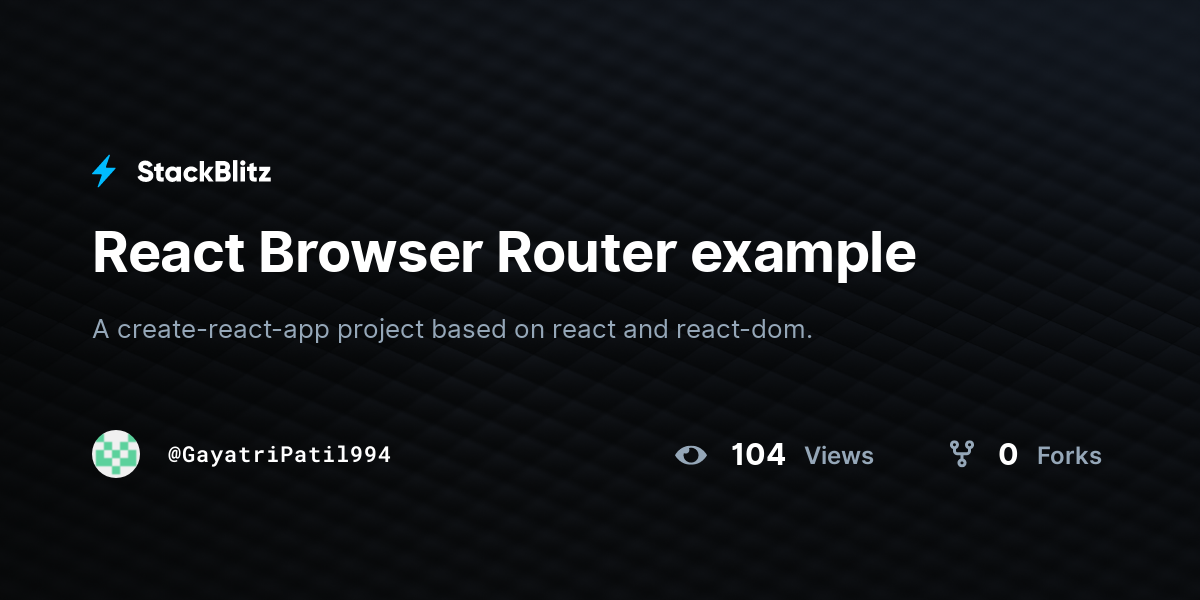 React Browser Router example - StackBlitz