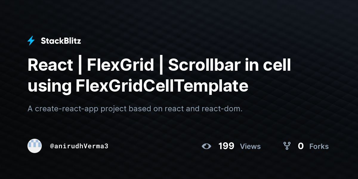 React | FlexGrid | Scrollbar in cell using FlexGridCellTemplate - StackBlitz