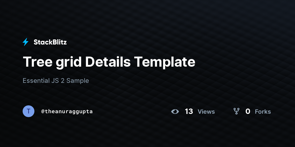 Tree grid Details Template - StackBlitz