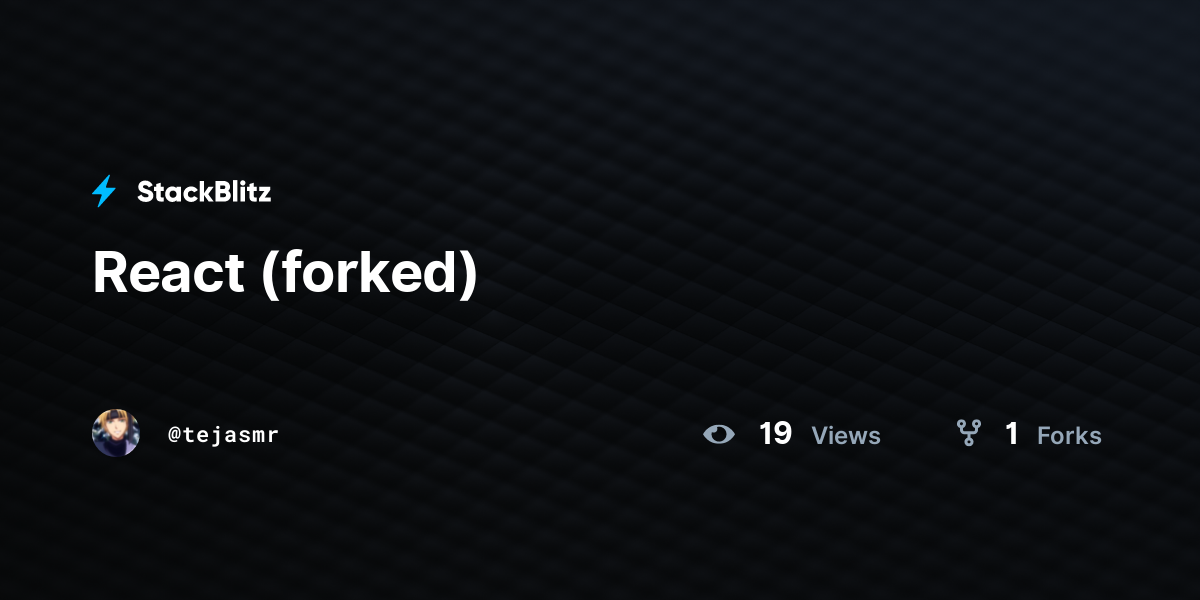 React Forked Stackblitz 