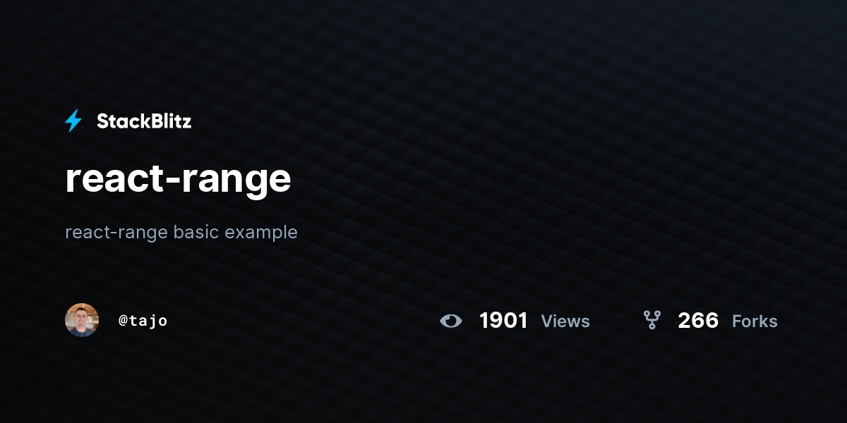 react-range - StackBlitz