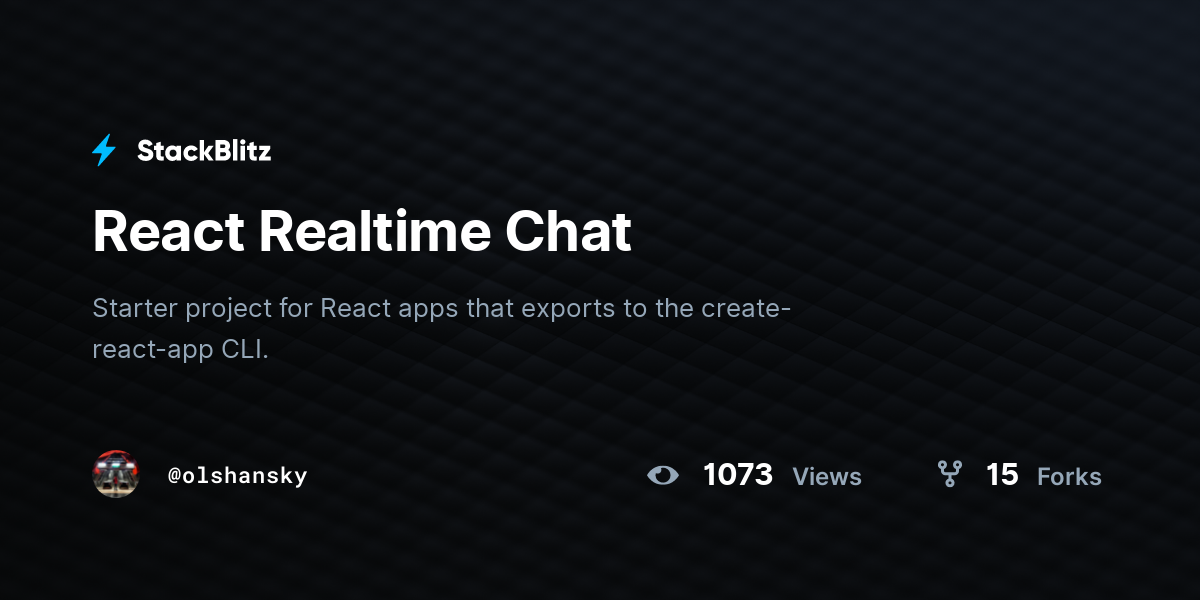 React Realtime Chat - StackBlitz