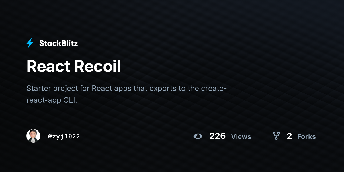 React Recoil Stackblitz