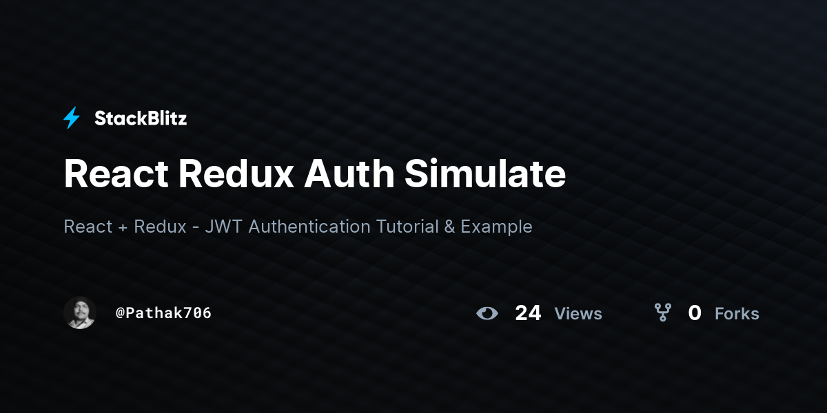 React Redux Auth Simulate Stackblitz
