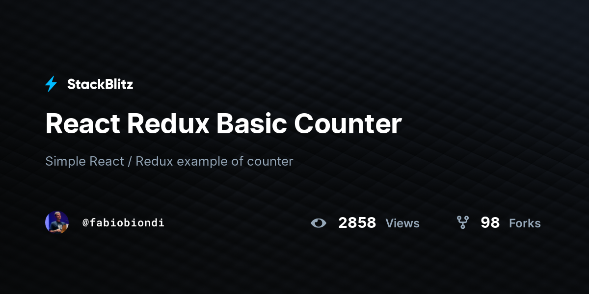 React Redux Basic Counter - StackBlitz