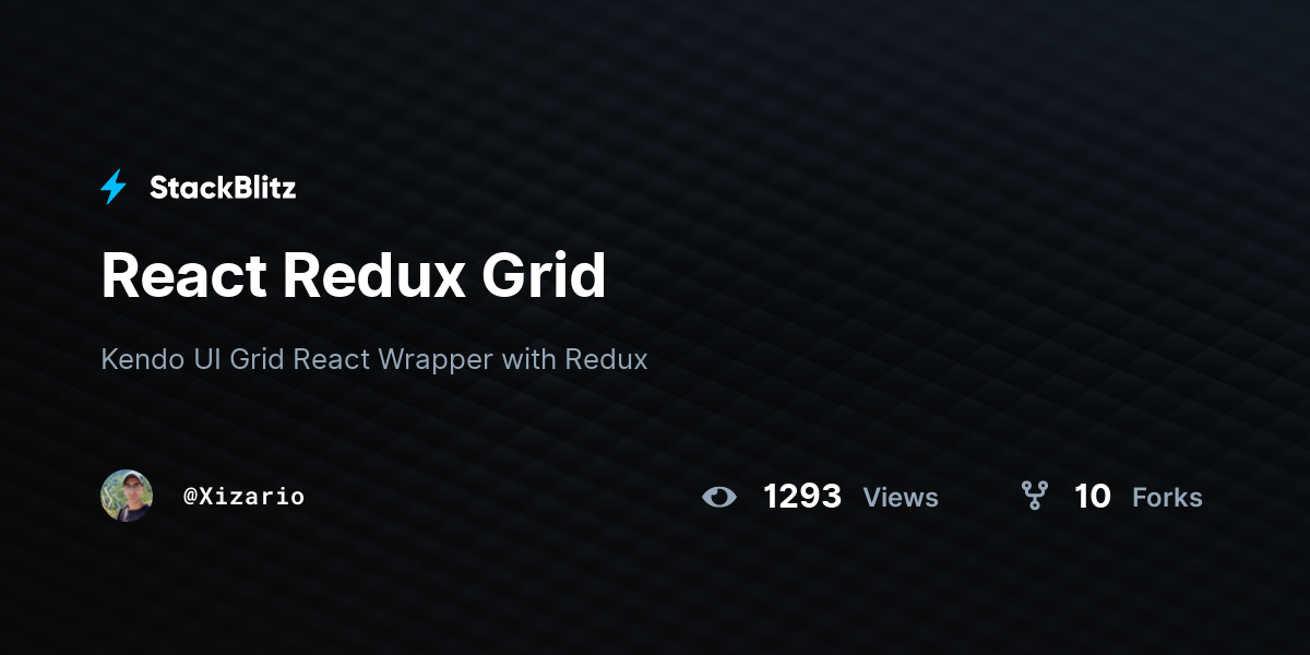 React Redux Grid - StackBlitz