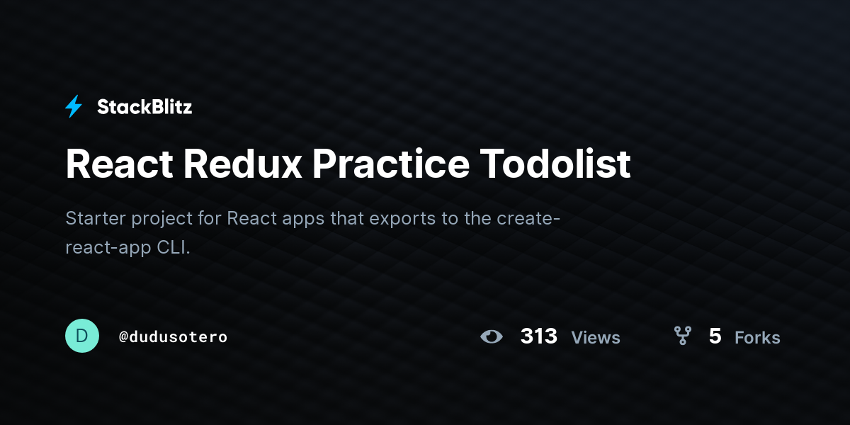 React Redux Practice Todolist - StackBlitz React Redux Practice Todolist - StackBlitz