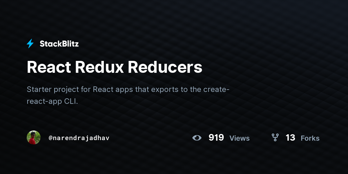 React Redux Reducers - StackBlitz
