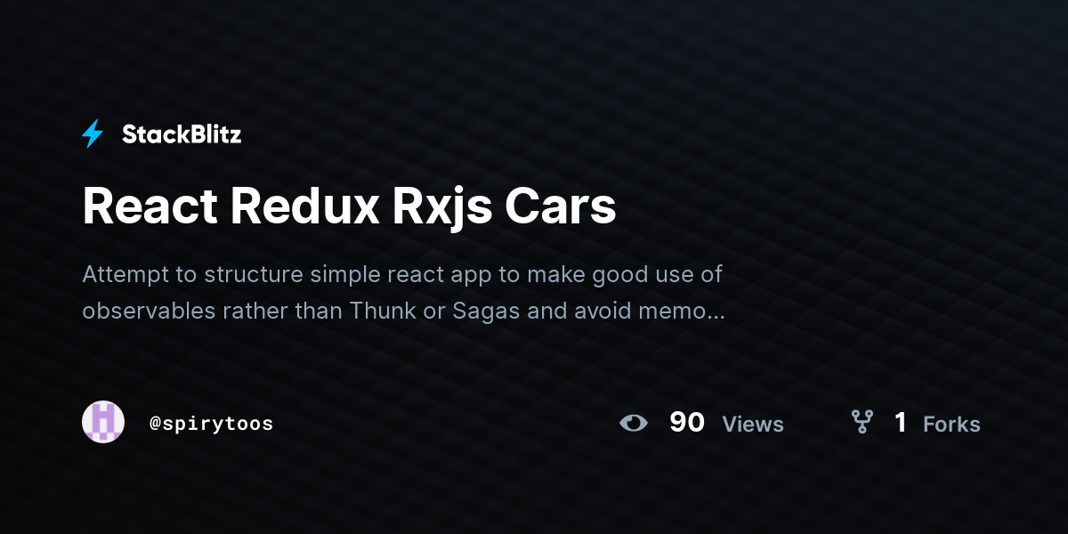 React Redux Rxjs Cars - StackBlitz React Redux Rxjs Cars - StackBlitz