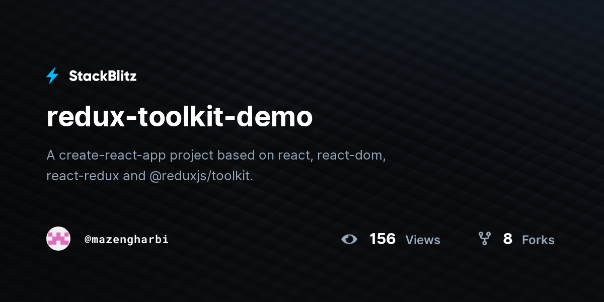 redux-toolkit-demo - StackBlitz redux-toolkit-demo - StackBlitz