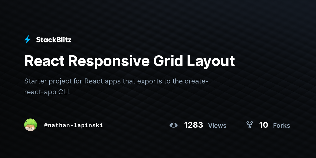 React Responsive Grid Layout - StackBlitz