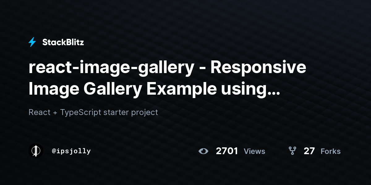 react-image-gallery - Responsive Image Gallery Example using react-image-gallery - StackBlitz