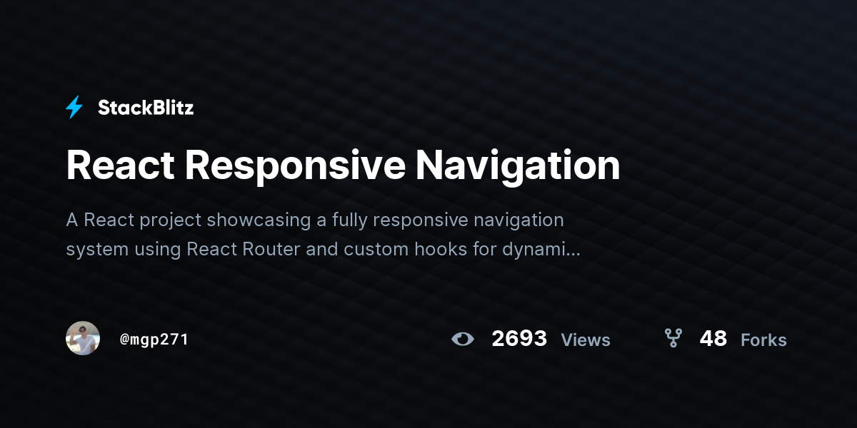 React Responsive Navigation - StackBlitz