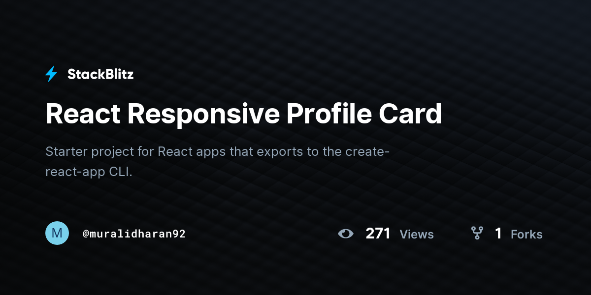 React Responsive Profile Card - StackBlitz