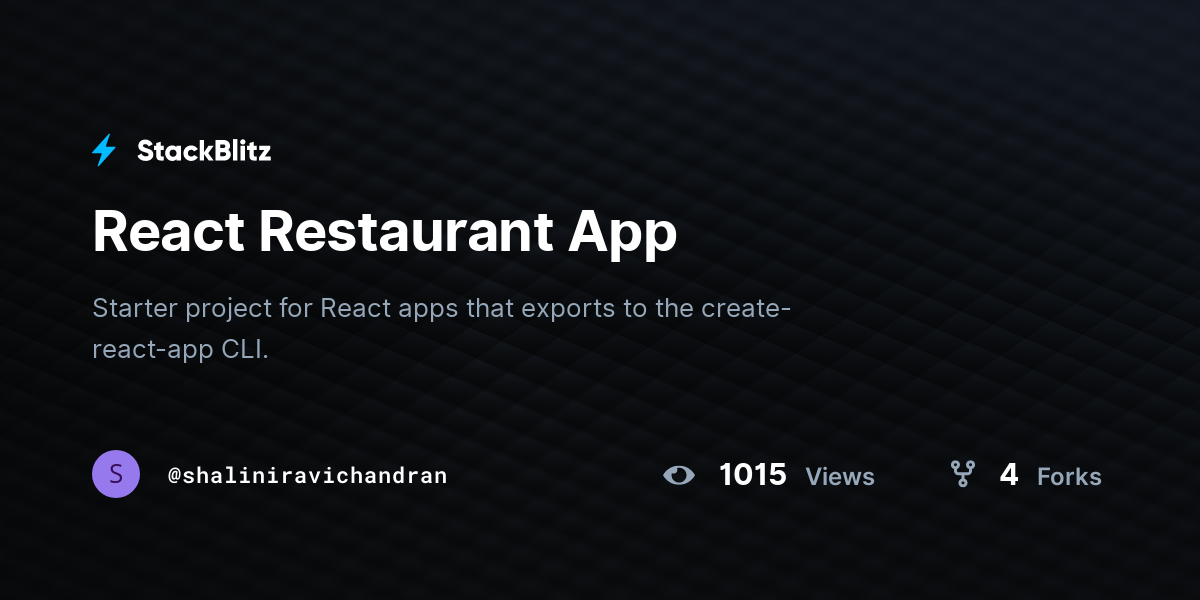 React Restaurant App - StackBlitz