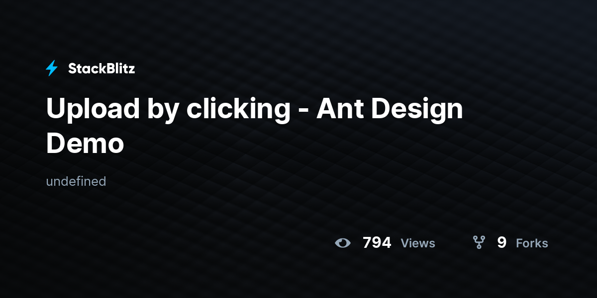Upload by clicking - Ant Design Demo - StackBlitz