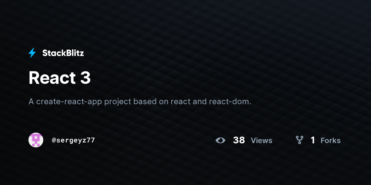React 3 - StackBlitz