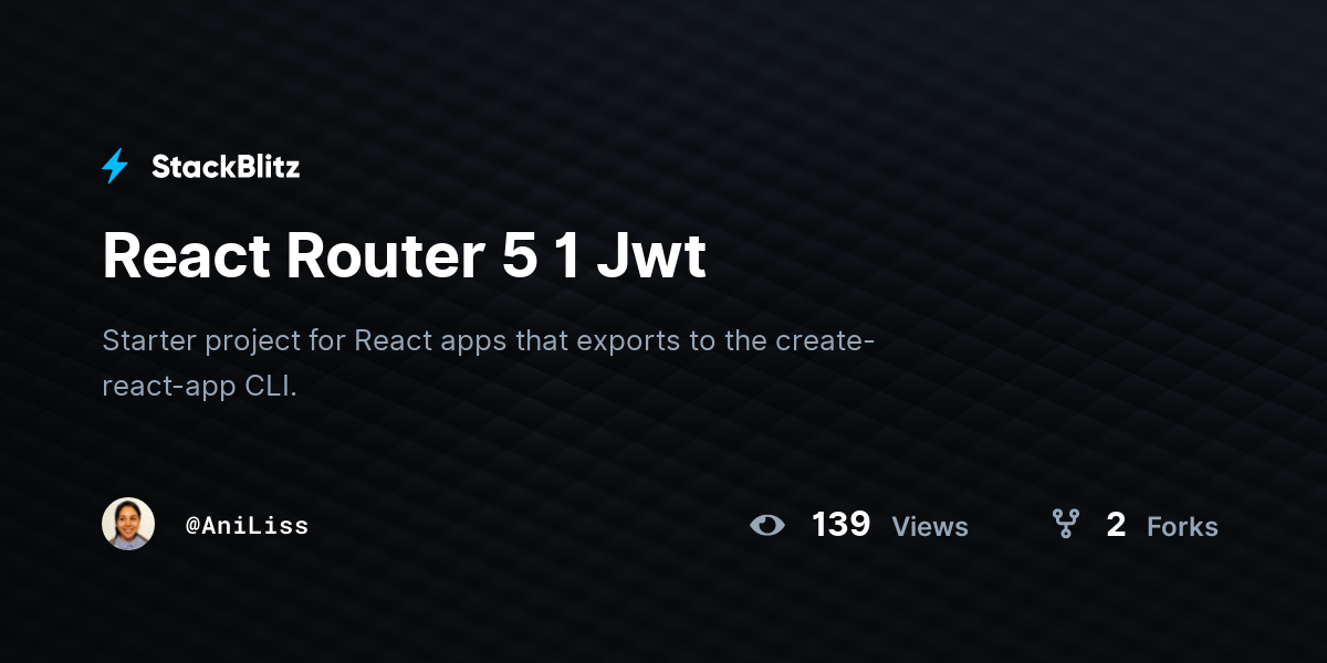 React Router 5 1 Jwt Stackblitz