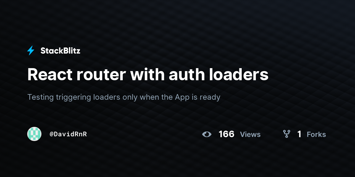 React router with auth loaders - StackBlitz