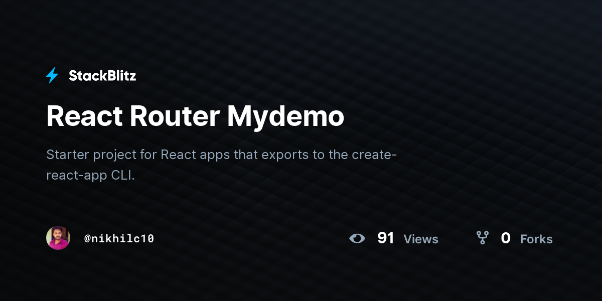 React Router Mydemo - StackBlitz