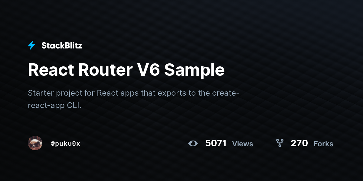 React Router V6 Sample - StackBlitz
