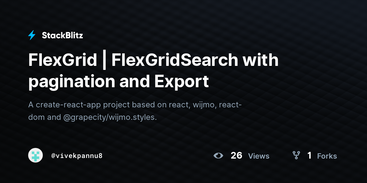 FlexGrid | FlexGridSearch with pagination and Export - StackBlitz