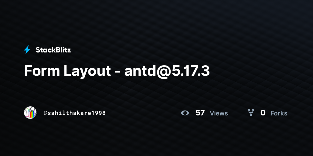 Form Layout - antd@5.17.3 - StackBlitz