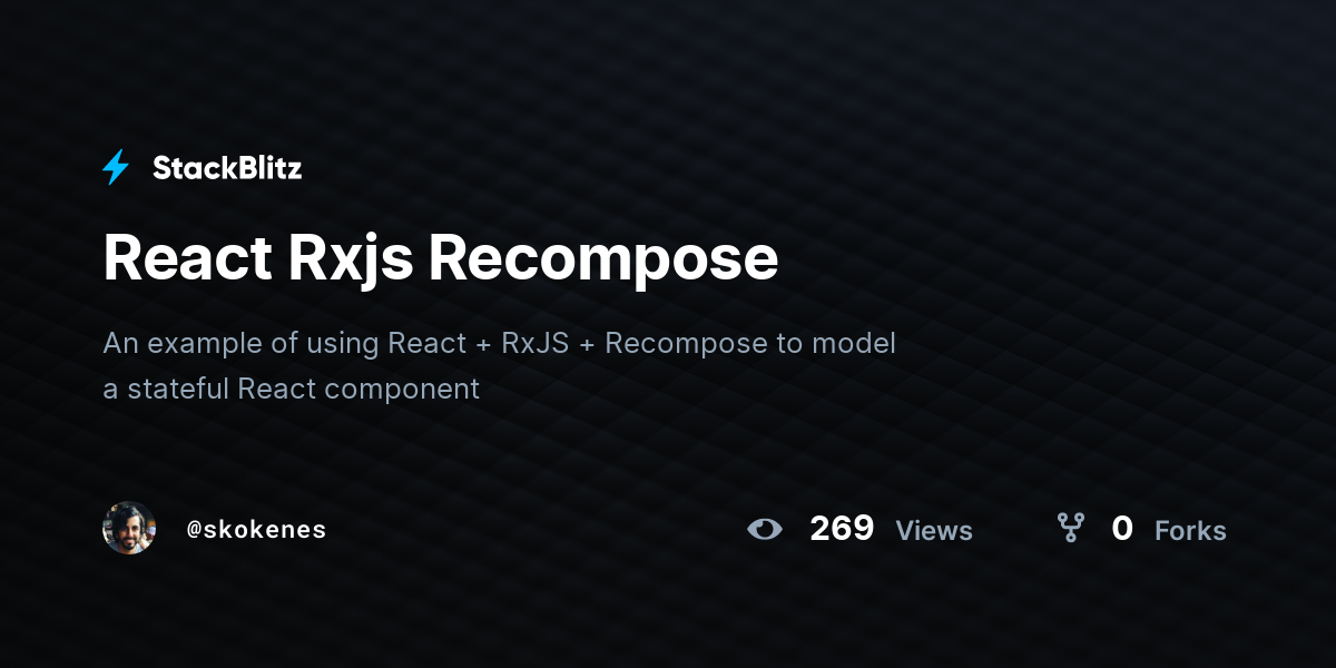 React Rxjs Recompose - StackBlitz
