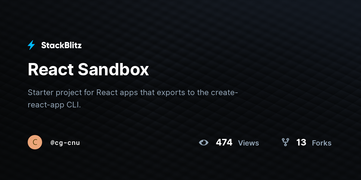 React Sandbox - StackBlitz
