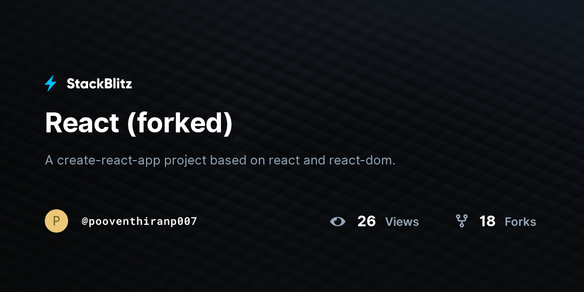 React (forked) - StackBlitz