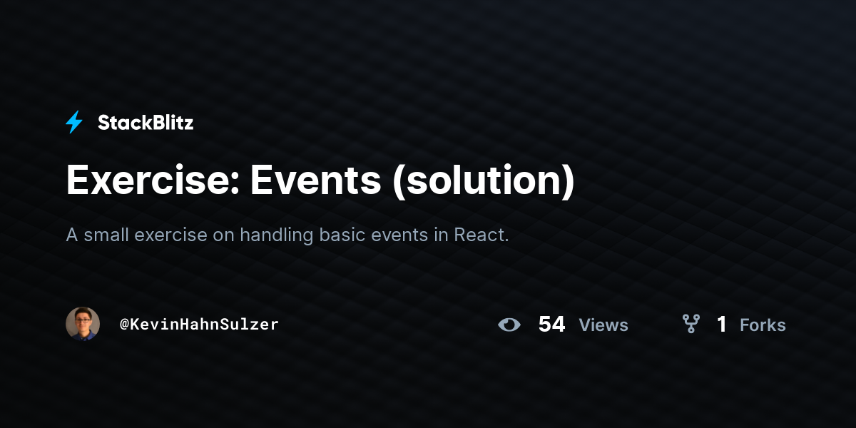 Exercise: Events (solution) - StackBlitz