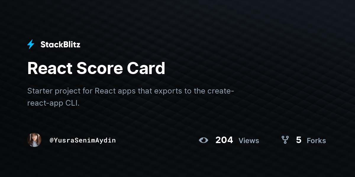 React Score Card - StackBlitz