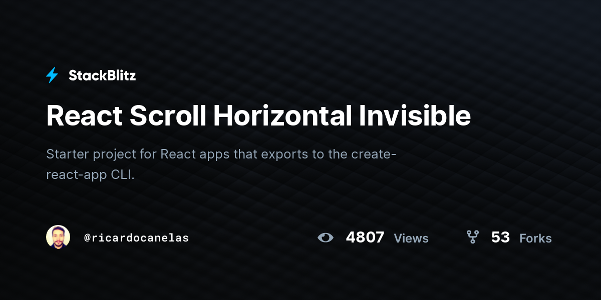 React Scroll Horizontal Invisible - StackBlitz React Scroll Horizontal Invisible - StackBlitz
