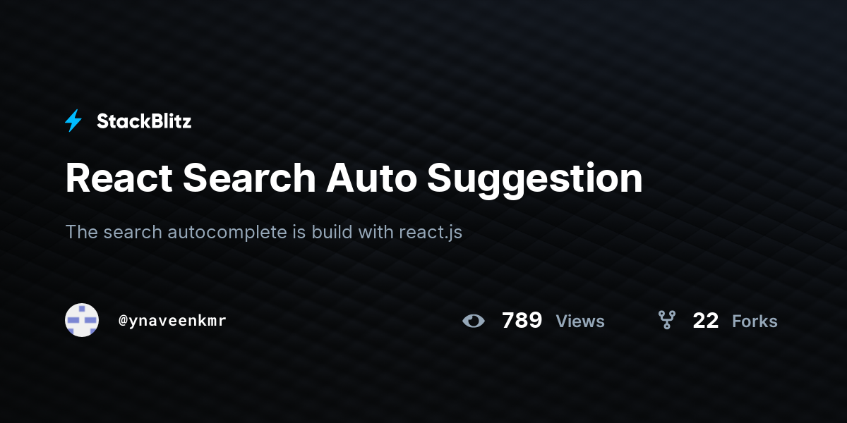React Search Auto Suggestion - StackBlitz