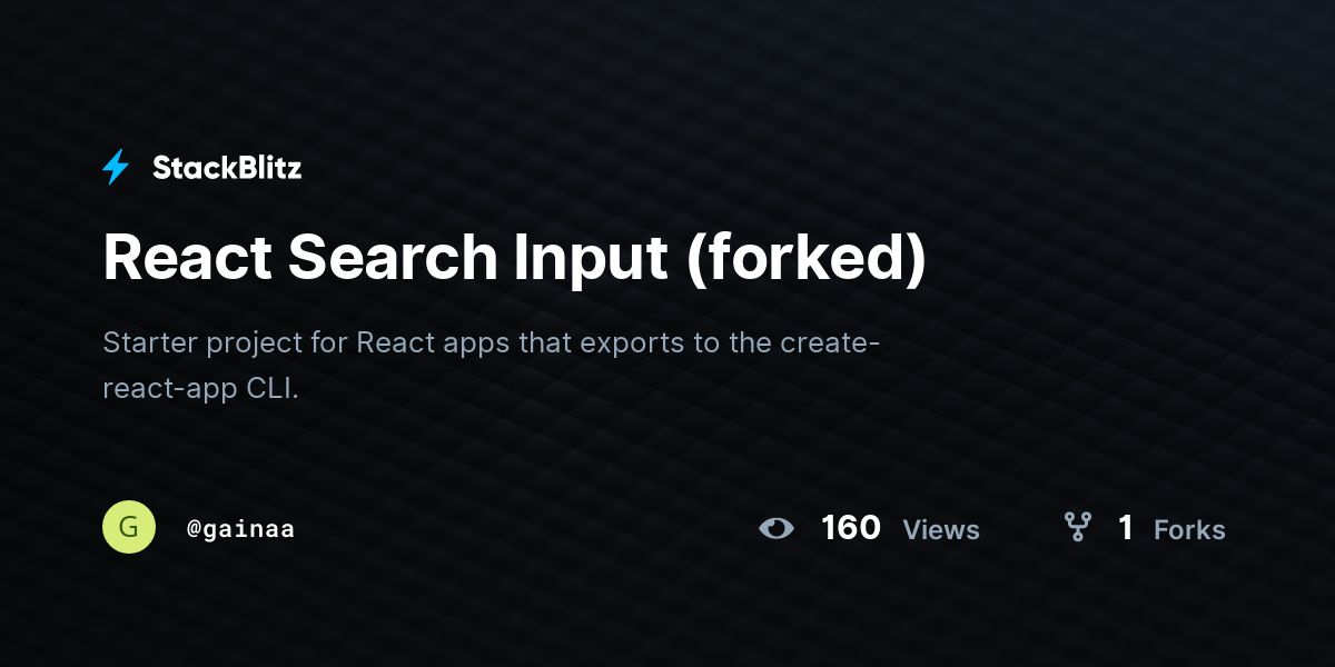 React Search Input (forked) - StackBlitz