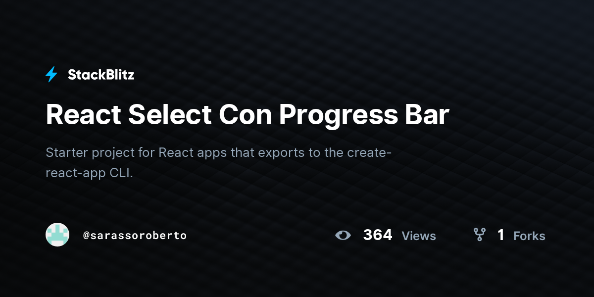 React Select Con Progress Bar - StackBlitz