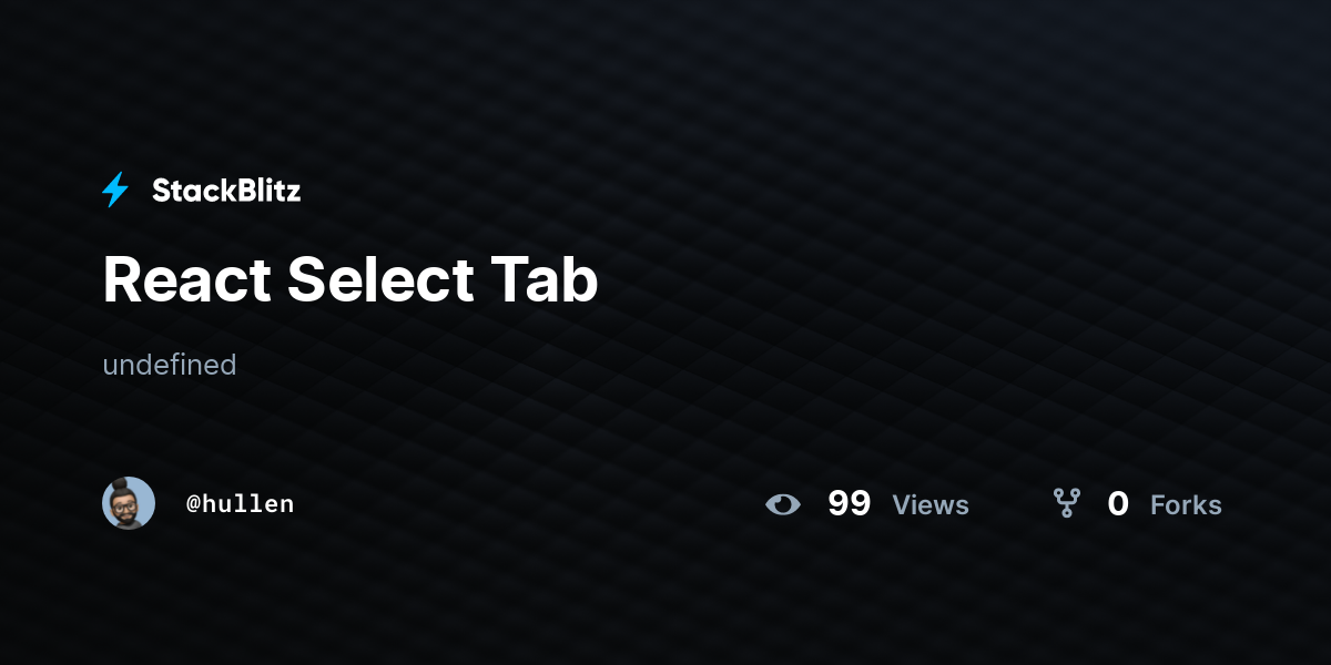 React Select Tab - StackBlitz