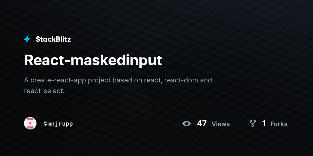 React Maskedinput Stackblitz
