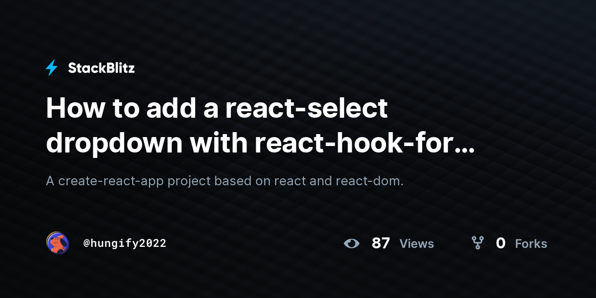 How to add a react-select dropdown with react-hook-form in React - Clue ...