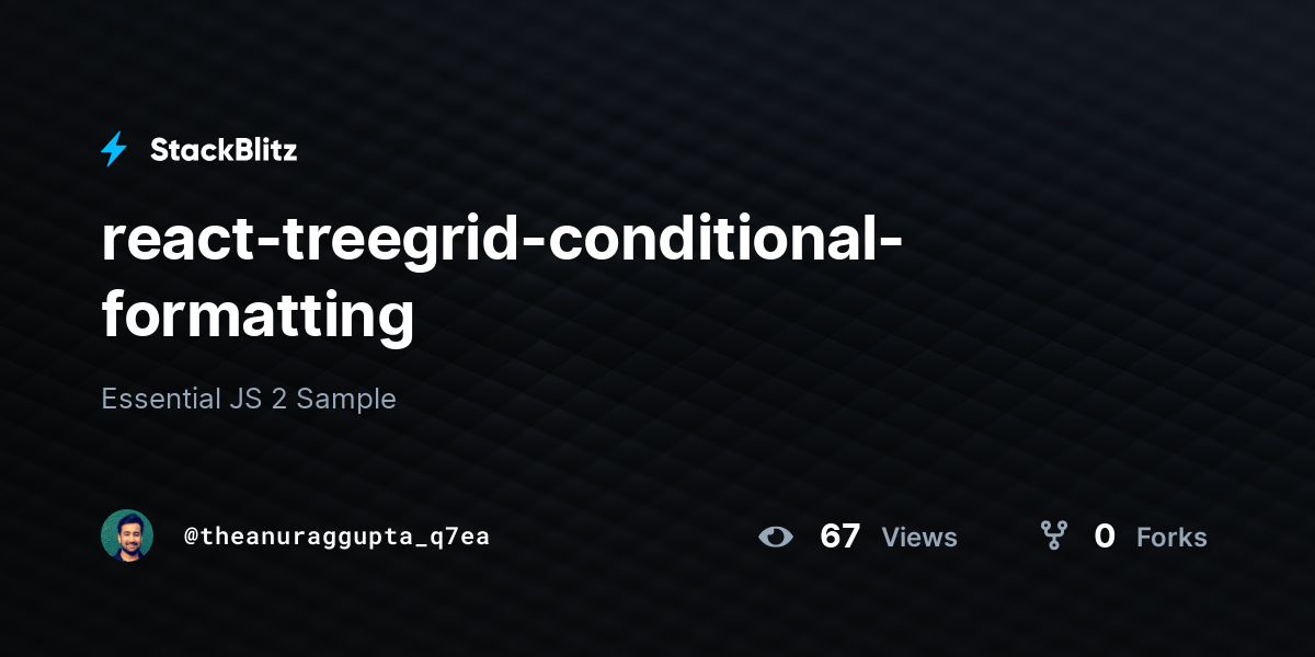 react-treegrid-conditional-formatting - StackBlitz