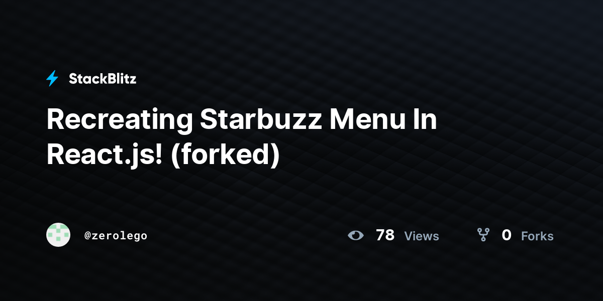 Recreating Starbuzz Menu In React.js! (forked) - StackBlitz