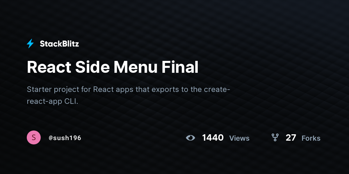 React Side Menu Final - StackBlitz
