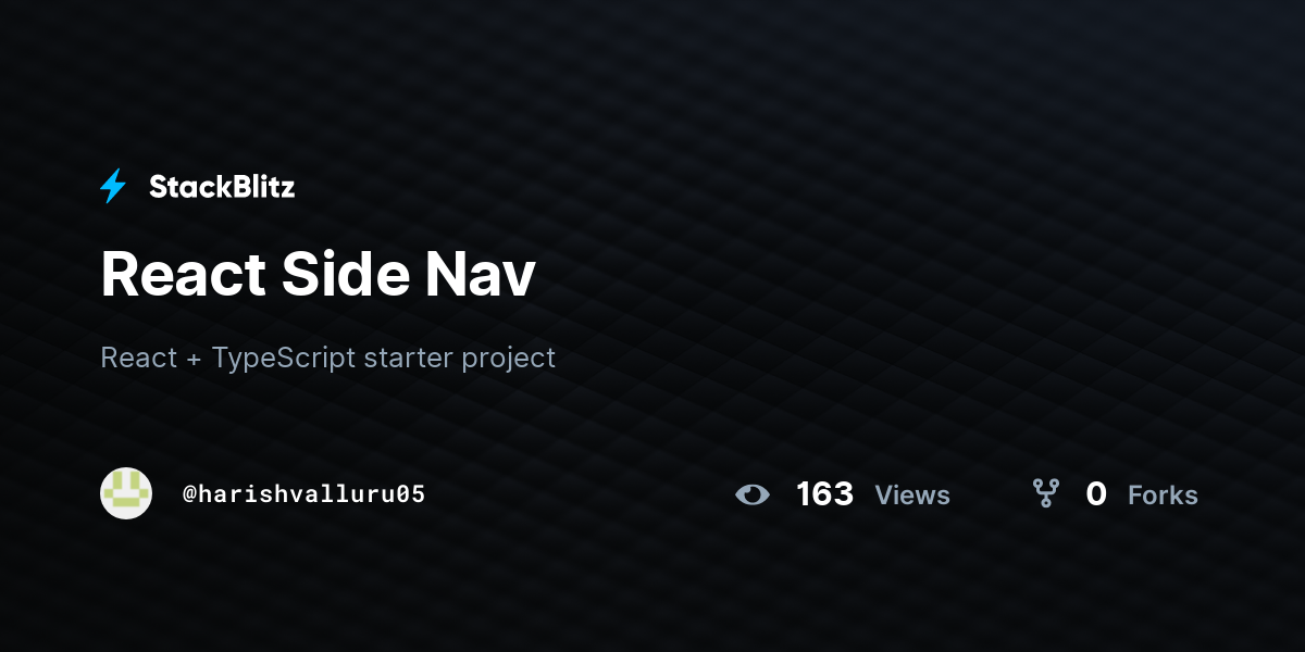 React Side Nav - StackBlitz