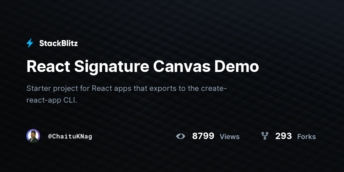React Signature Canvas Demo - StackBlitz