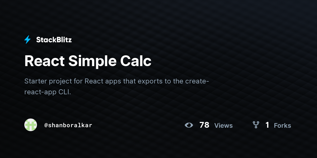 React Simple Calc - StackBlitz