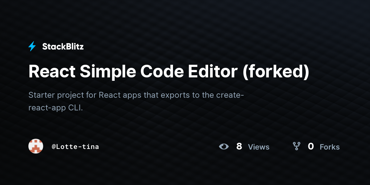 React Simple Code Editor (forked) - StackBlitz
