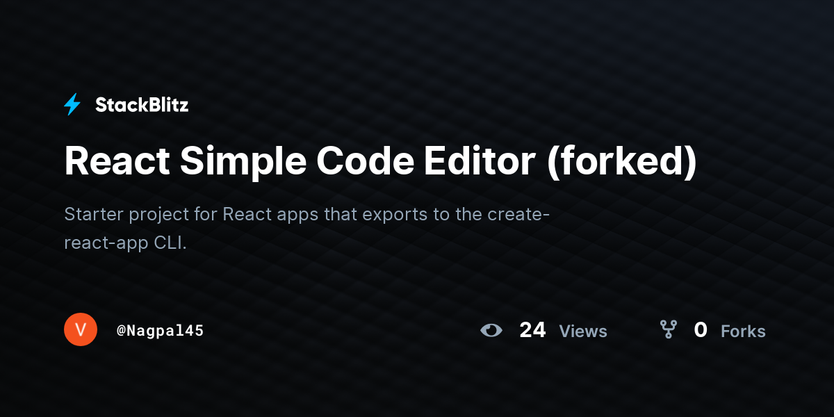 React Simple Code Editor (forked) - StackBlitz